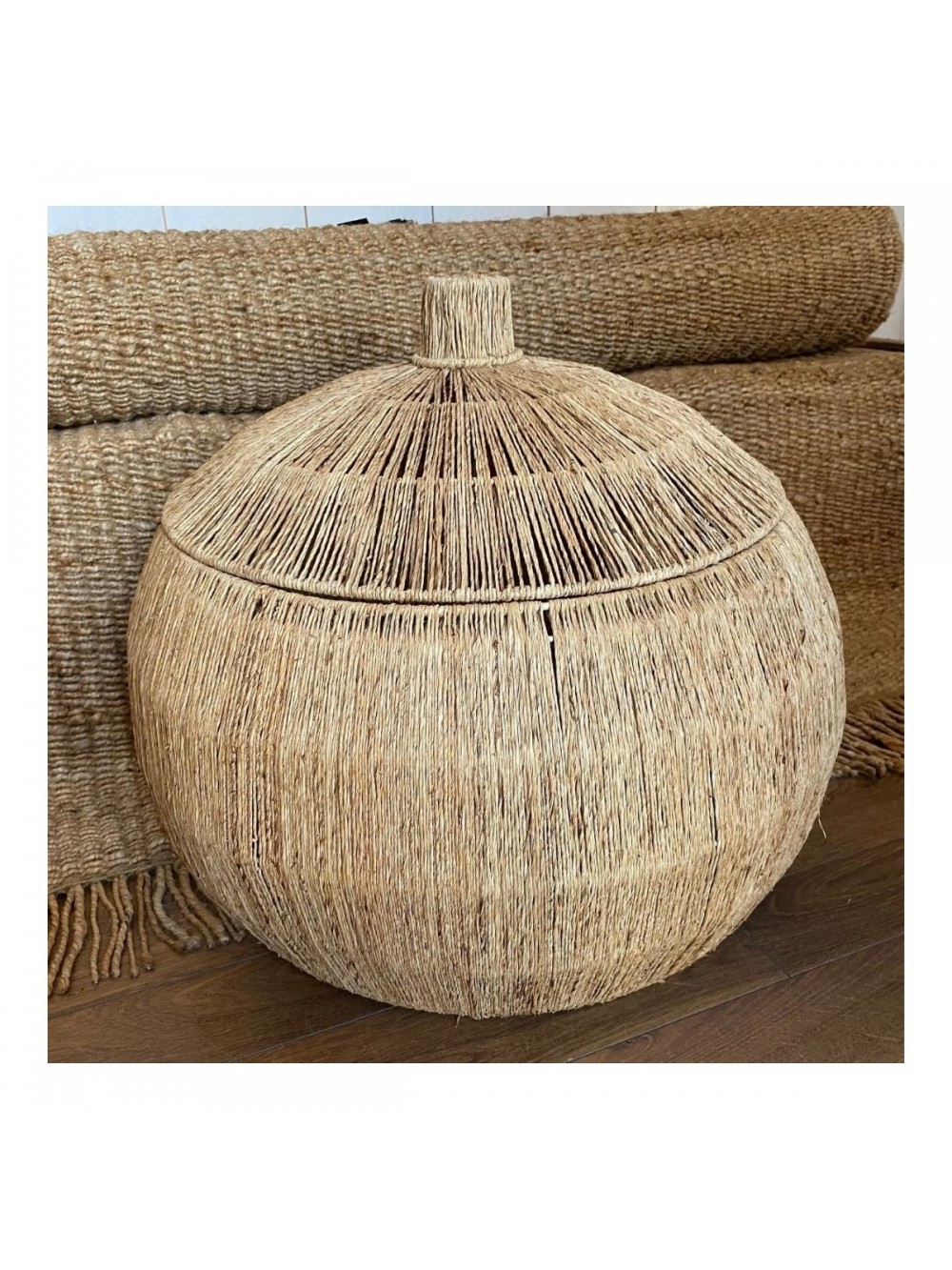 Panière en jute Naturelle avec couvercle | Le Bruit Qui Court